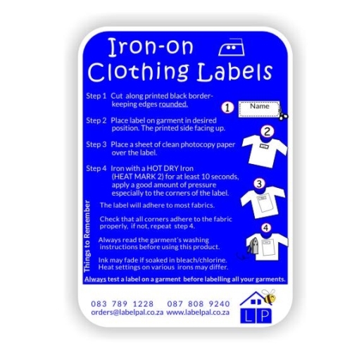 Iron-on Clothing Labels | Label Pal | Personalised and Customised ...